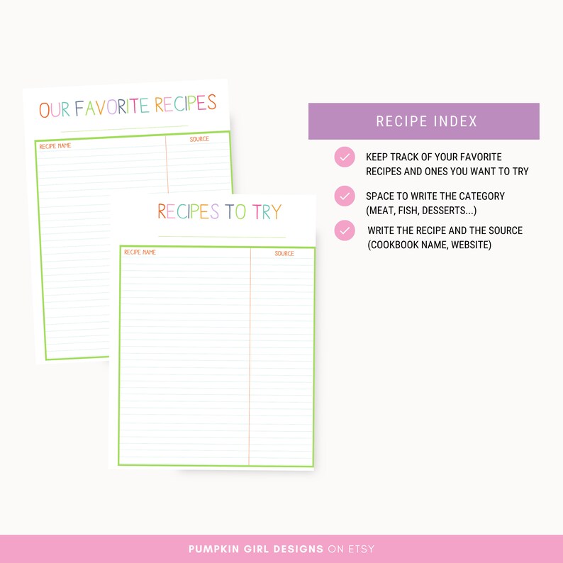 Weekly Meal Planner Printable, Letter Size, 8.5x11 - Etsy