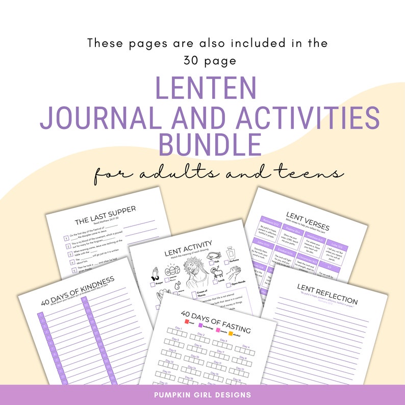 Ash Wednesday, Holy Week, Printable Lenten Journal Pages - Etsy