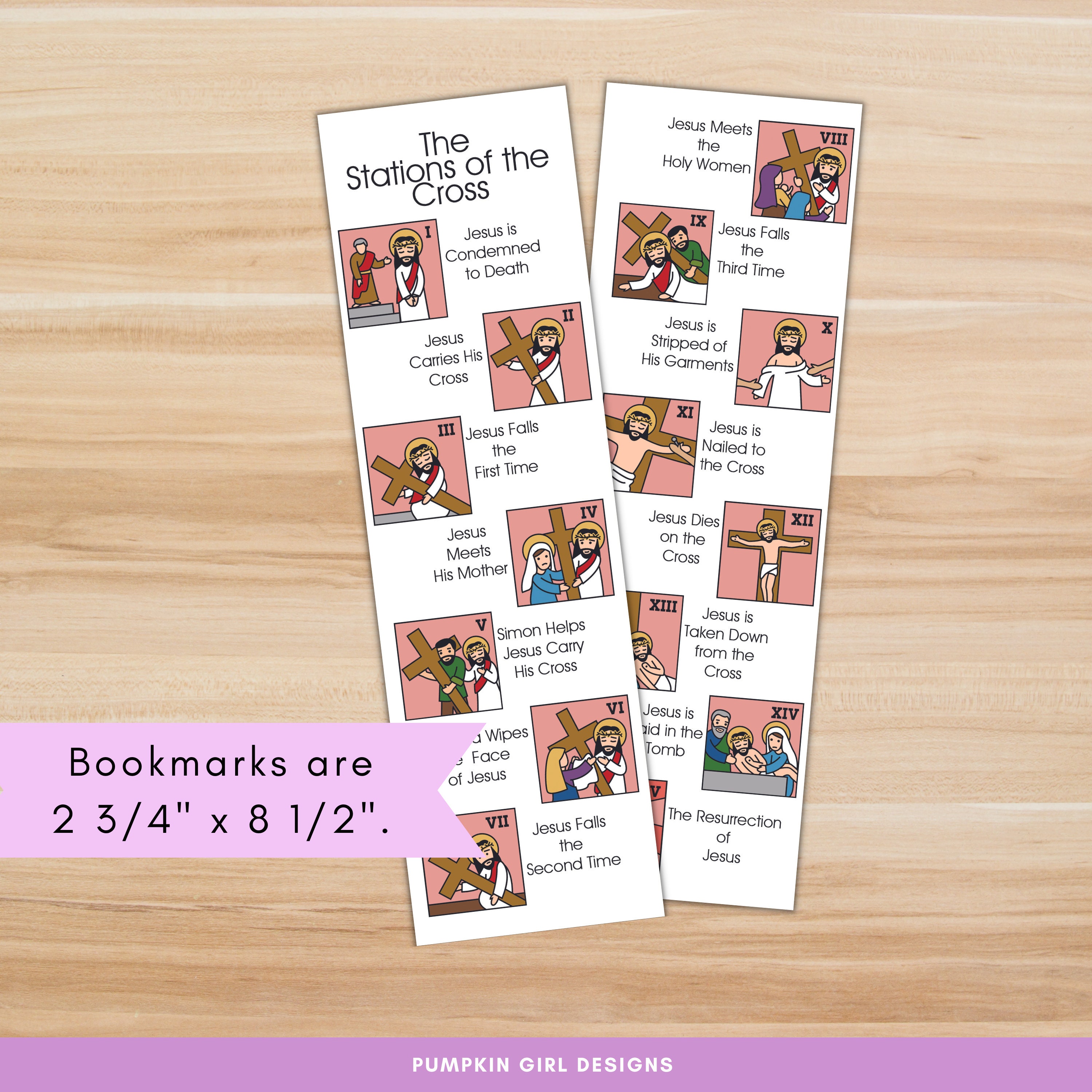 Printable Stations of the Cross Bookmark - Etsy