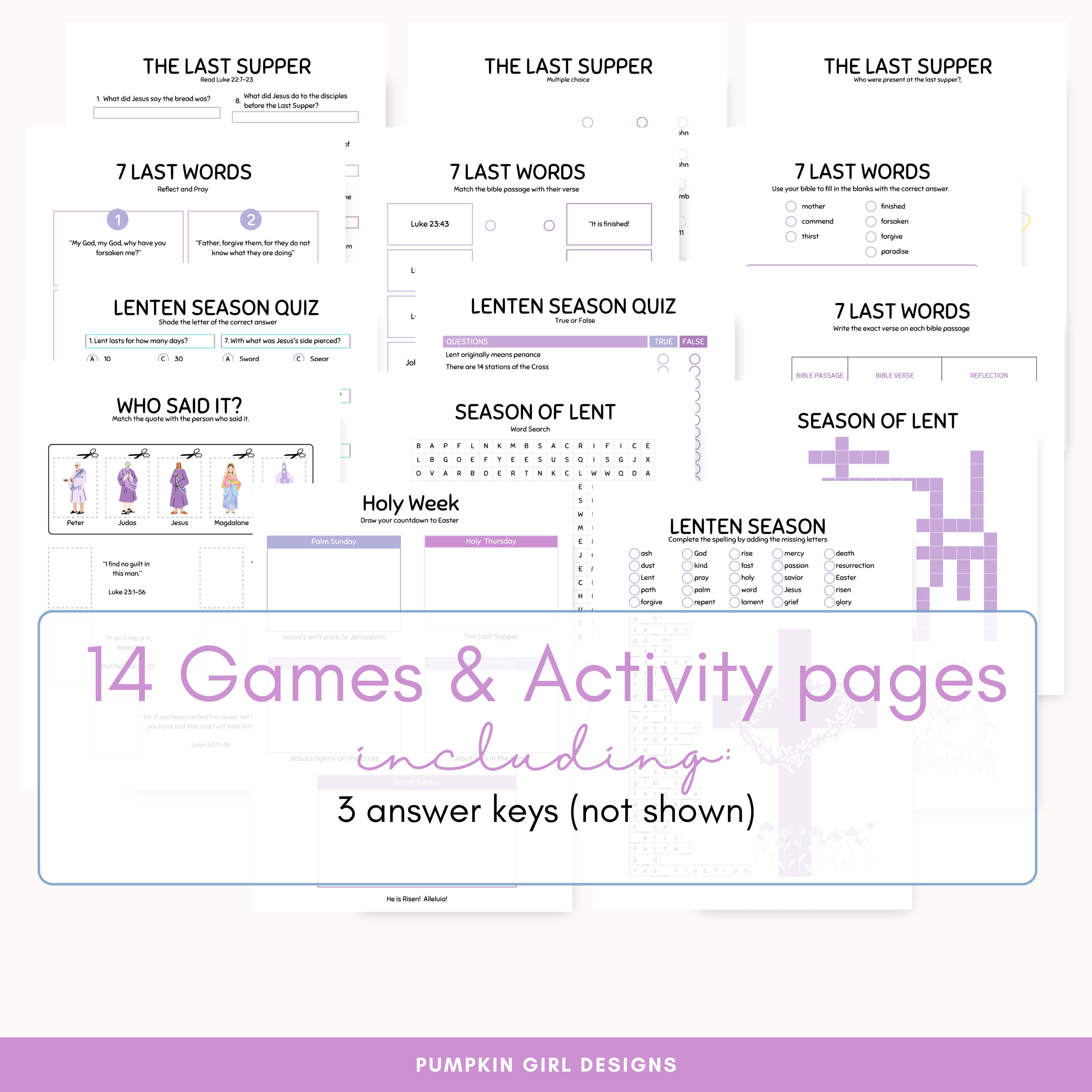 Printable Lent Activities and Games for Kids - Etsy