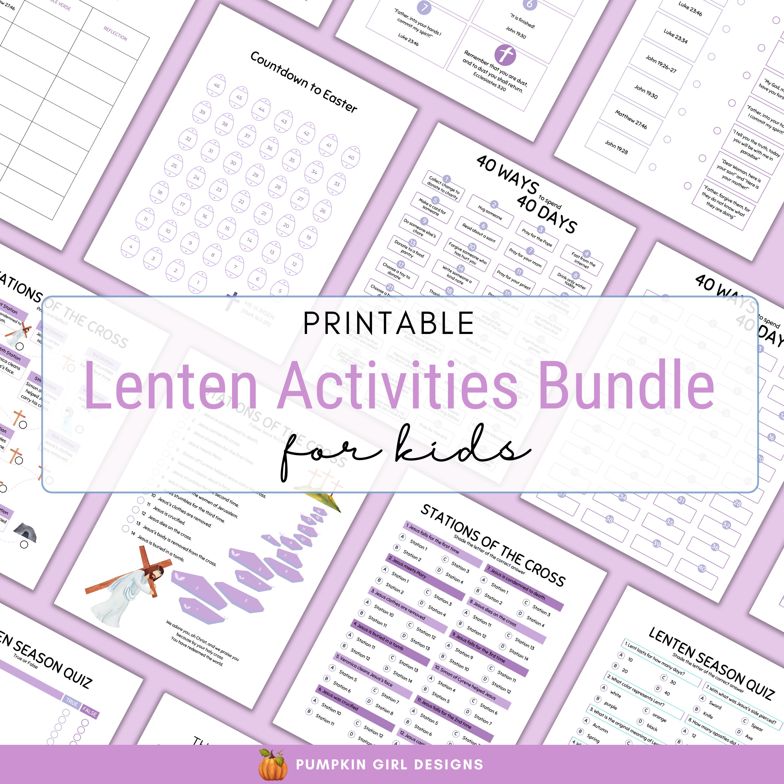 Printable Lent Activities and Games for Kids - Etsy