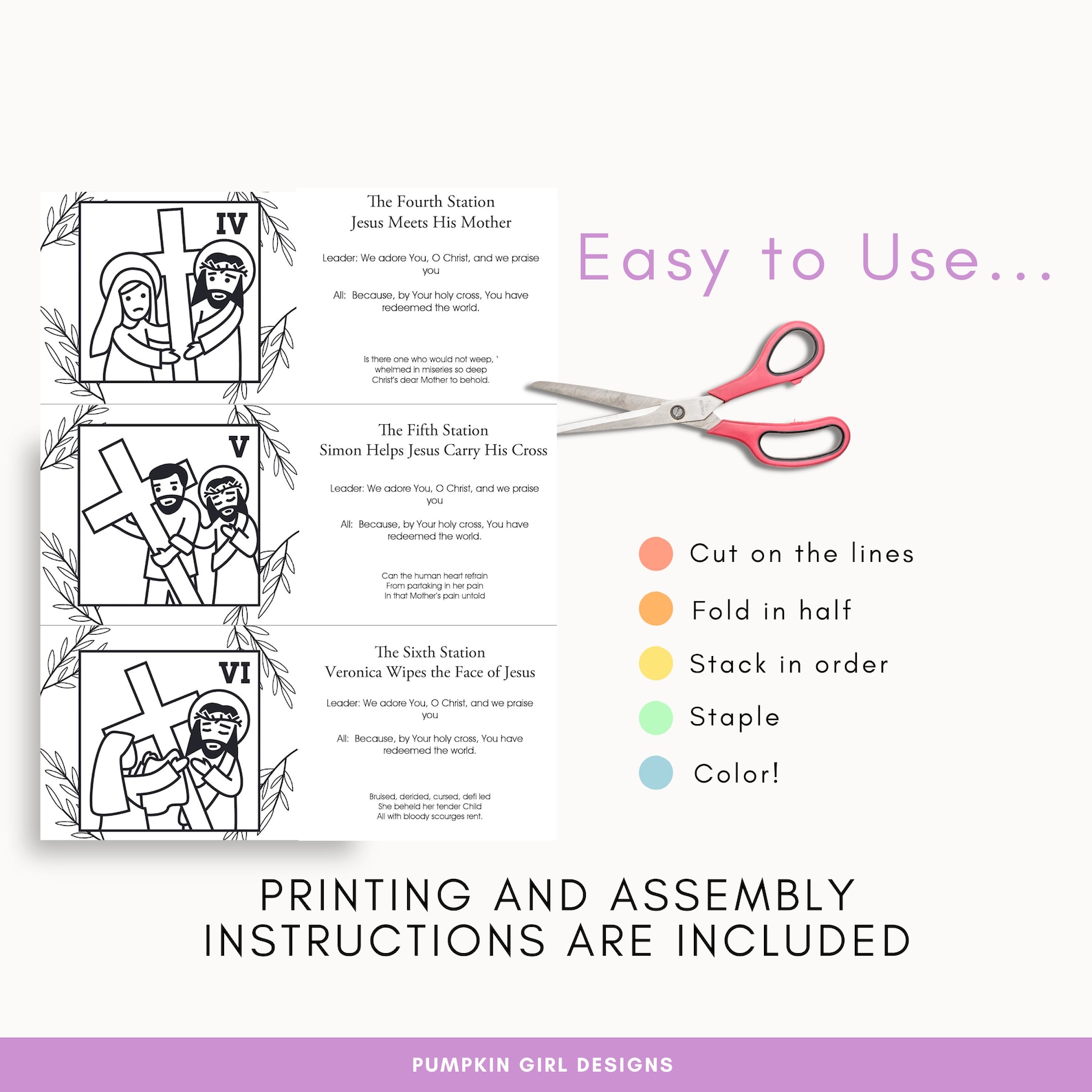 Printable Stations of the Cross Booklet for Kids to Color - Etsy