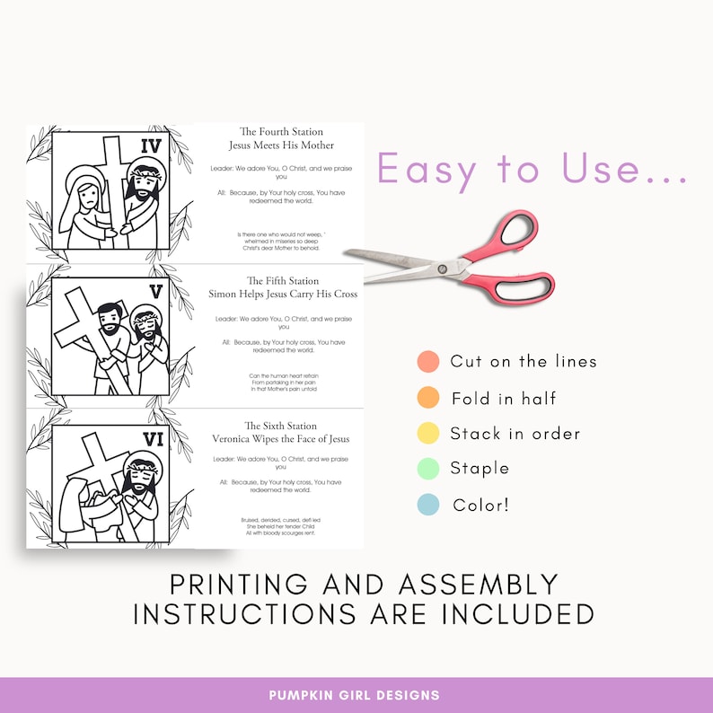 Printable Stations of the Cross Booklet for Kids to Color - Etsy