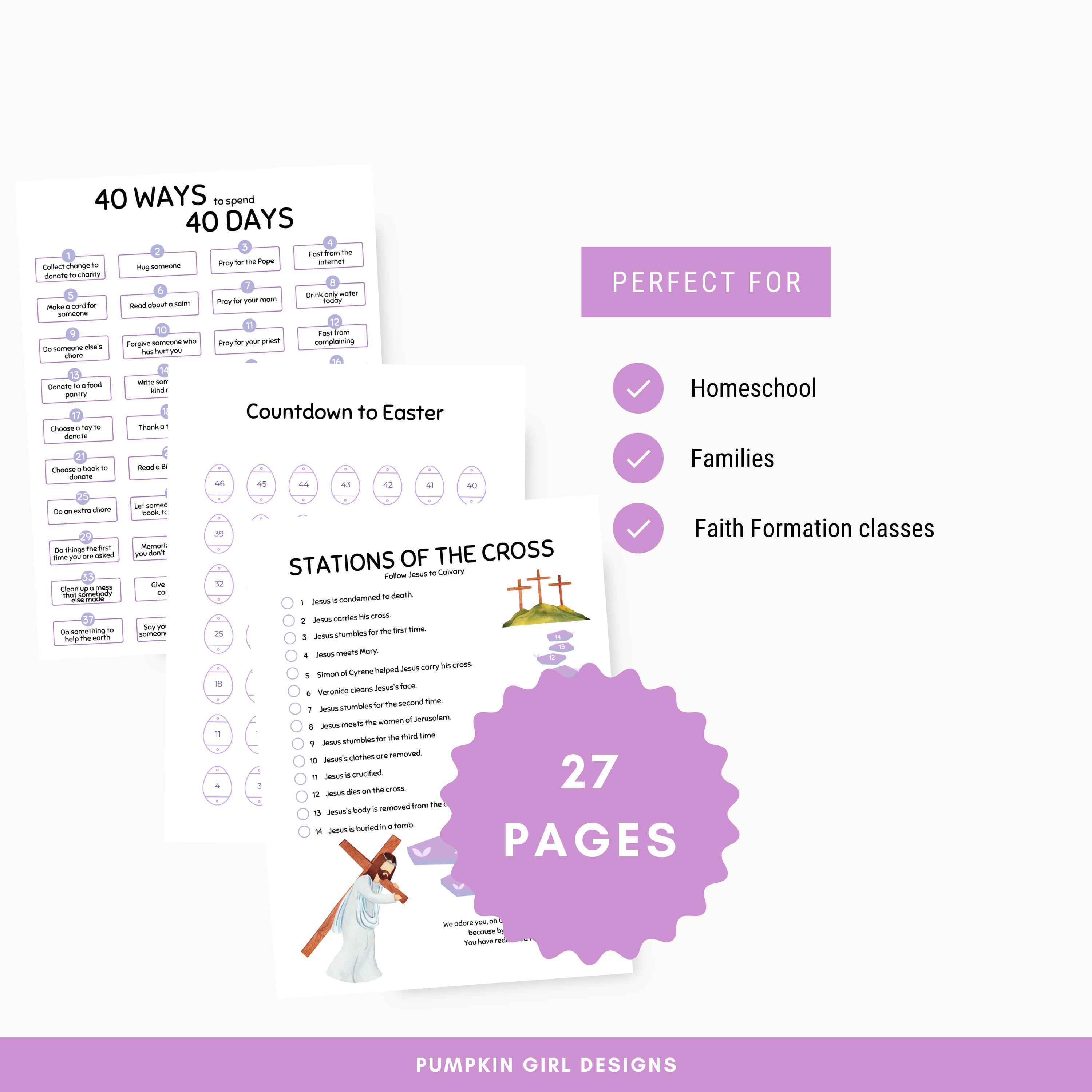 Printable Lent Activities and Games for Kids - Etsy