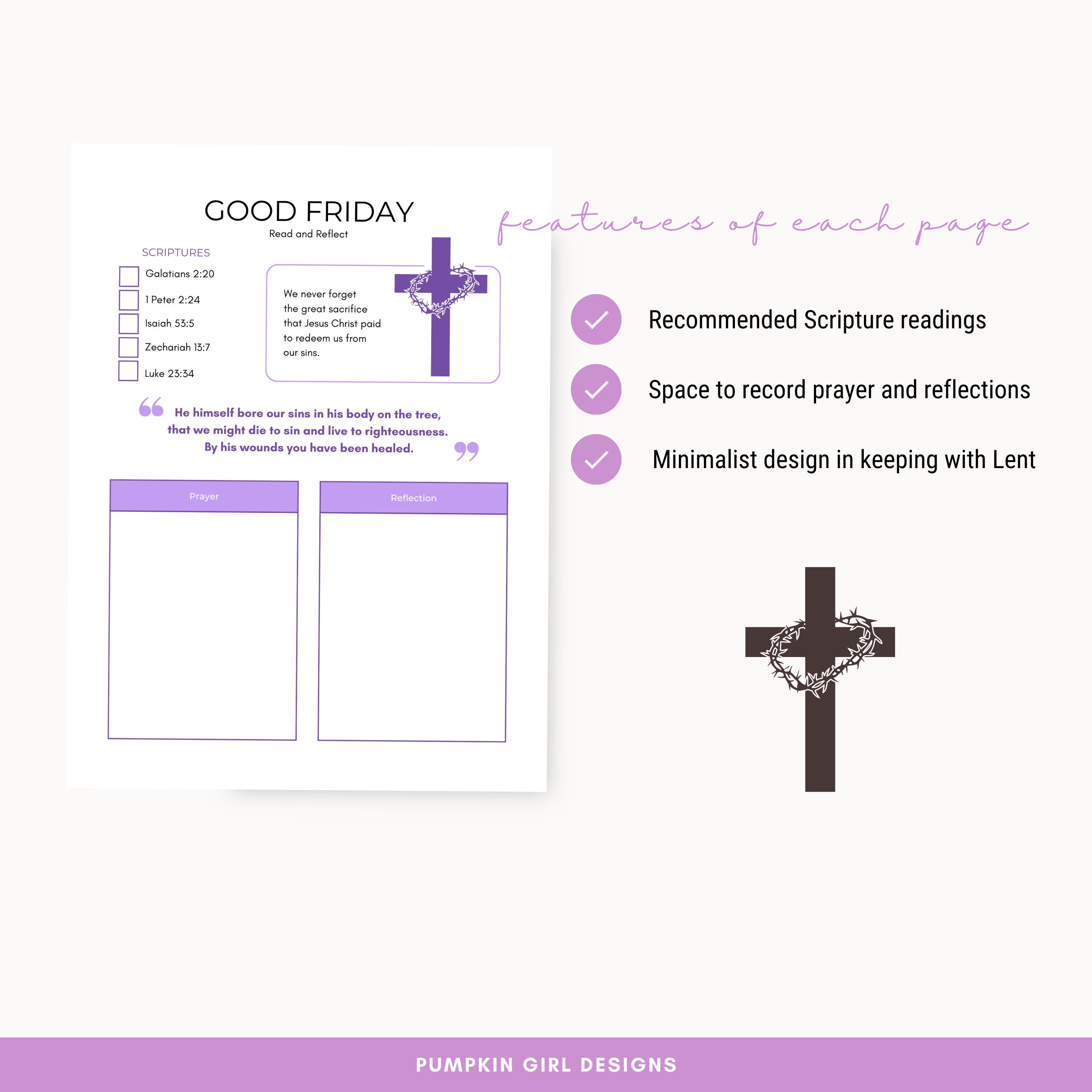 Ash Wednesday, Holy Week, Printable Lenten Journal Pages - Etsy