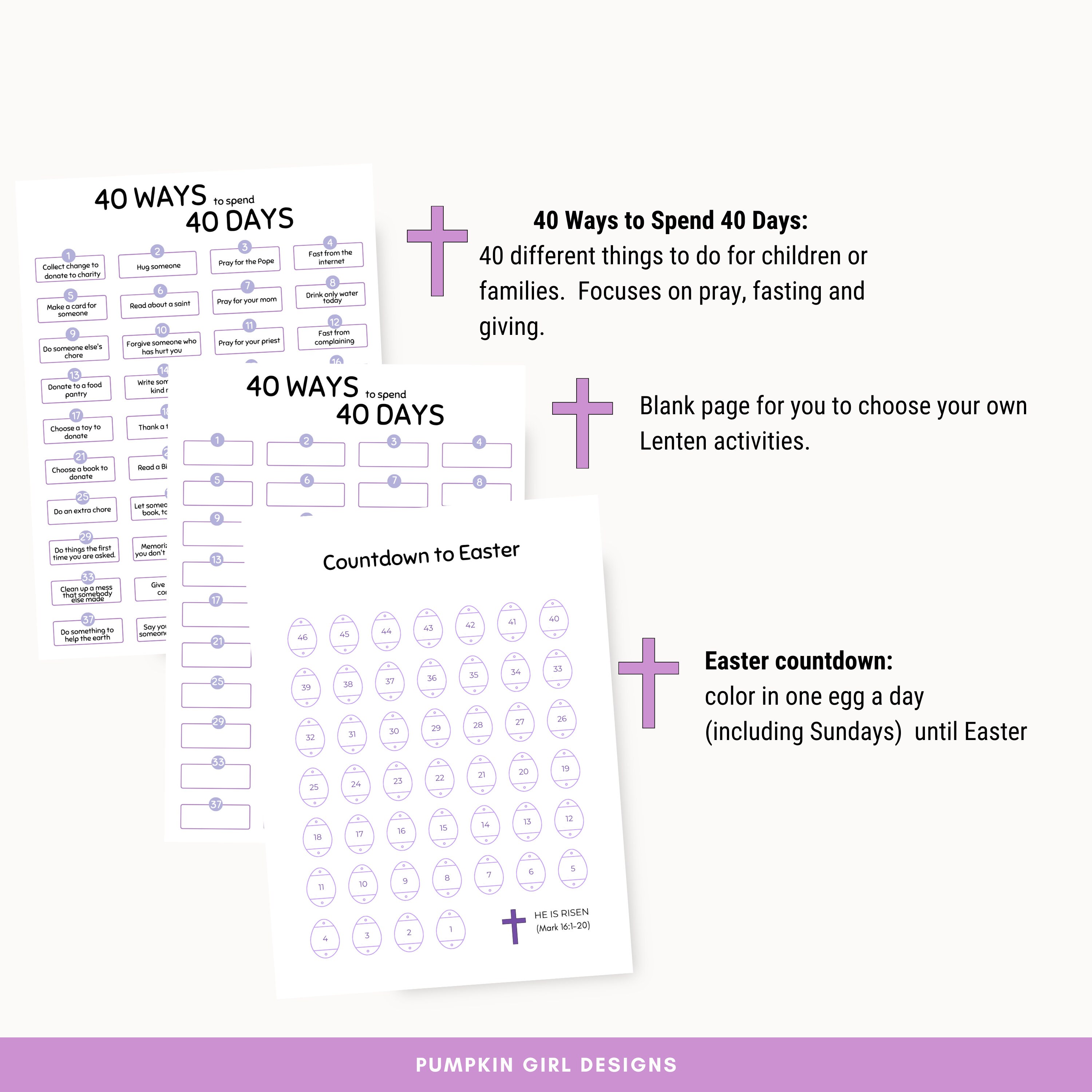 Printable Lent Activities and Games for Kids - Etsy