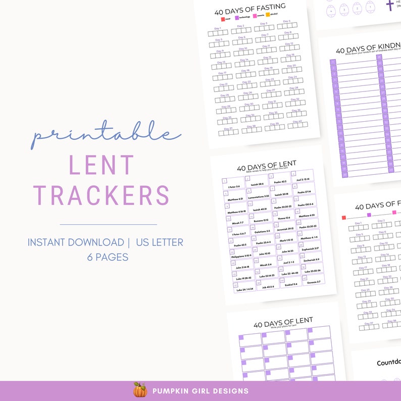 Lent Tracker, Countdown, Journal for Kids, Families, Adults - Etsy