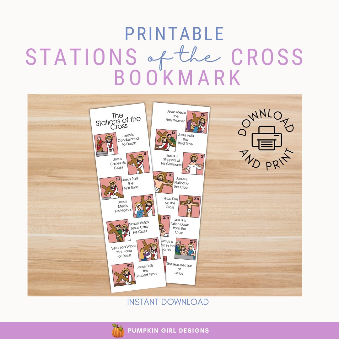 Printable Stations of the Cross Bookmark - Etsy