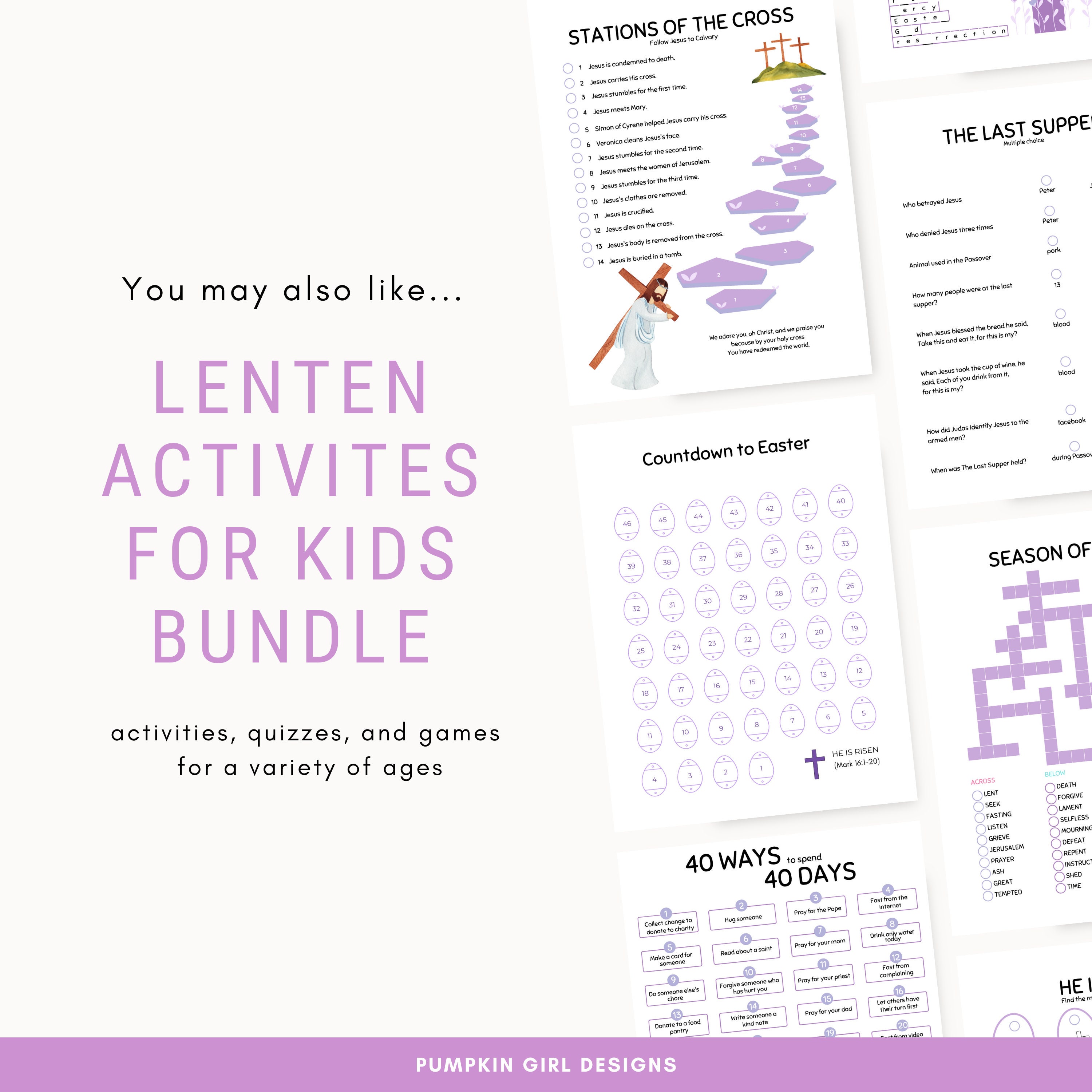 Printable Stations of the Cross Booklet for Kids to Color - Etsy