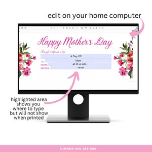 Printable Mother's Day Gift Certificate, Editable Voucher - Etsy