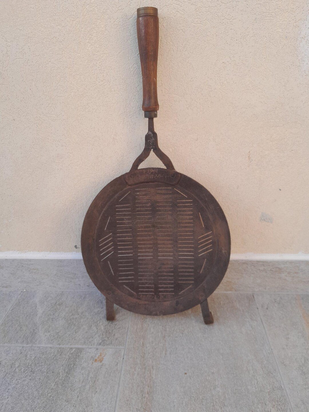 Antique Indian Iron Sieve/roasting Pan/ladle Complete With Original ...