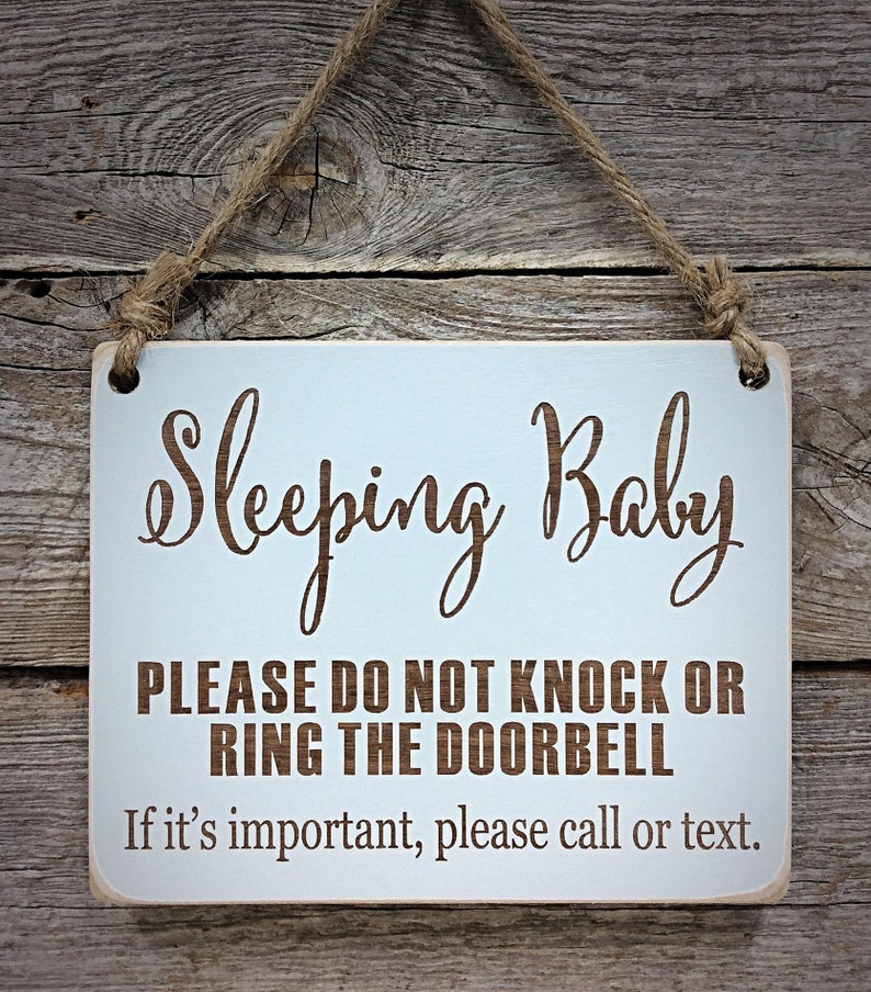 Sleeping Baby Call or Text Baby Sign Nursery Sign Baby | Etsy