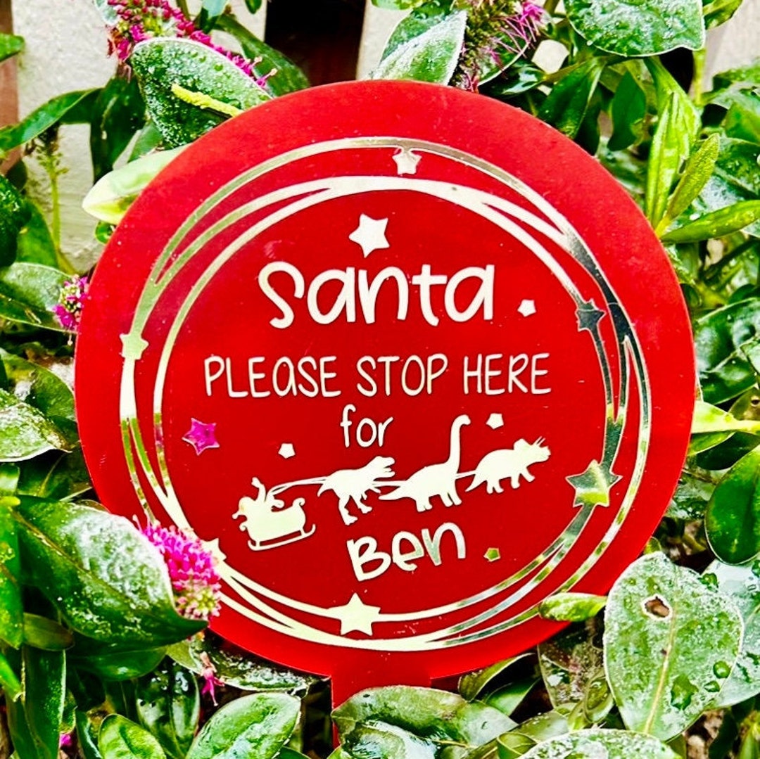 Santa Please Stop Here, Dinosaurs, Unicorns, Reindeers, Personalised ...