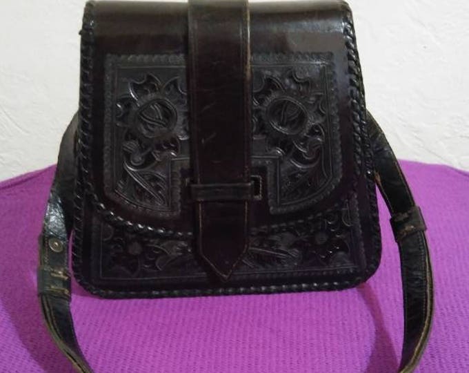 Vintage Mexican Tooled Black Leather Purse, El Vanado Brand, Mexico - Etsy