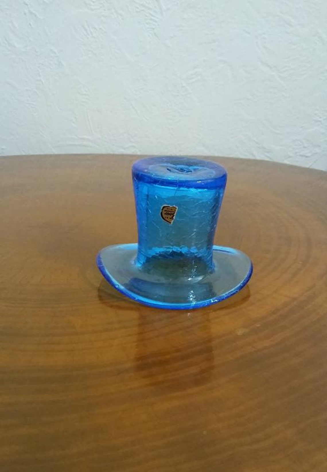 Blue Glass Hat Hand Blown by Rainbow Glass Co Top Hat | Etsy