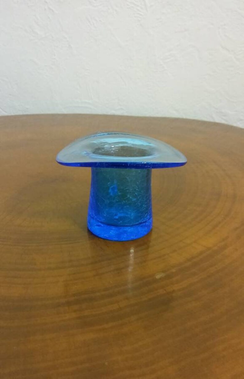 Blue Glass Hat Hand Blown by Rainbow Glass Co Top Hat - Etsy