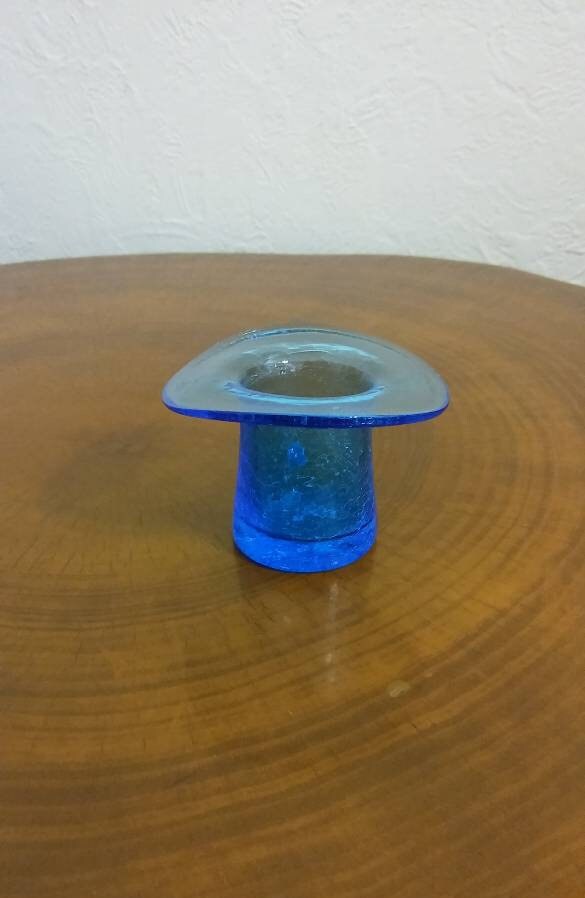 Blue Glass Hat Hand Blown by Rainbow Glass Co Top Hat - Etsy