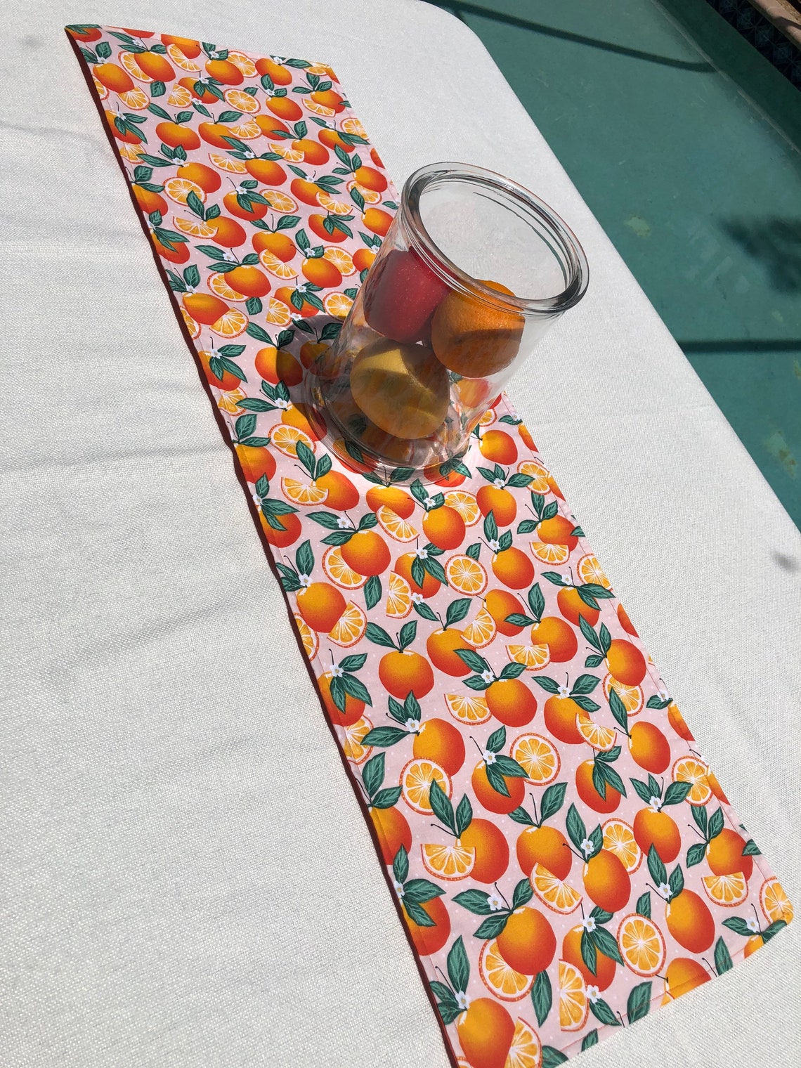 Bright citrus orange Table Runner | Etsy