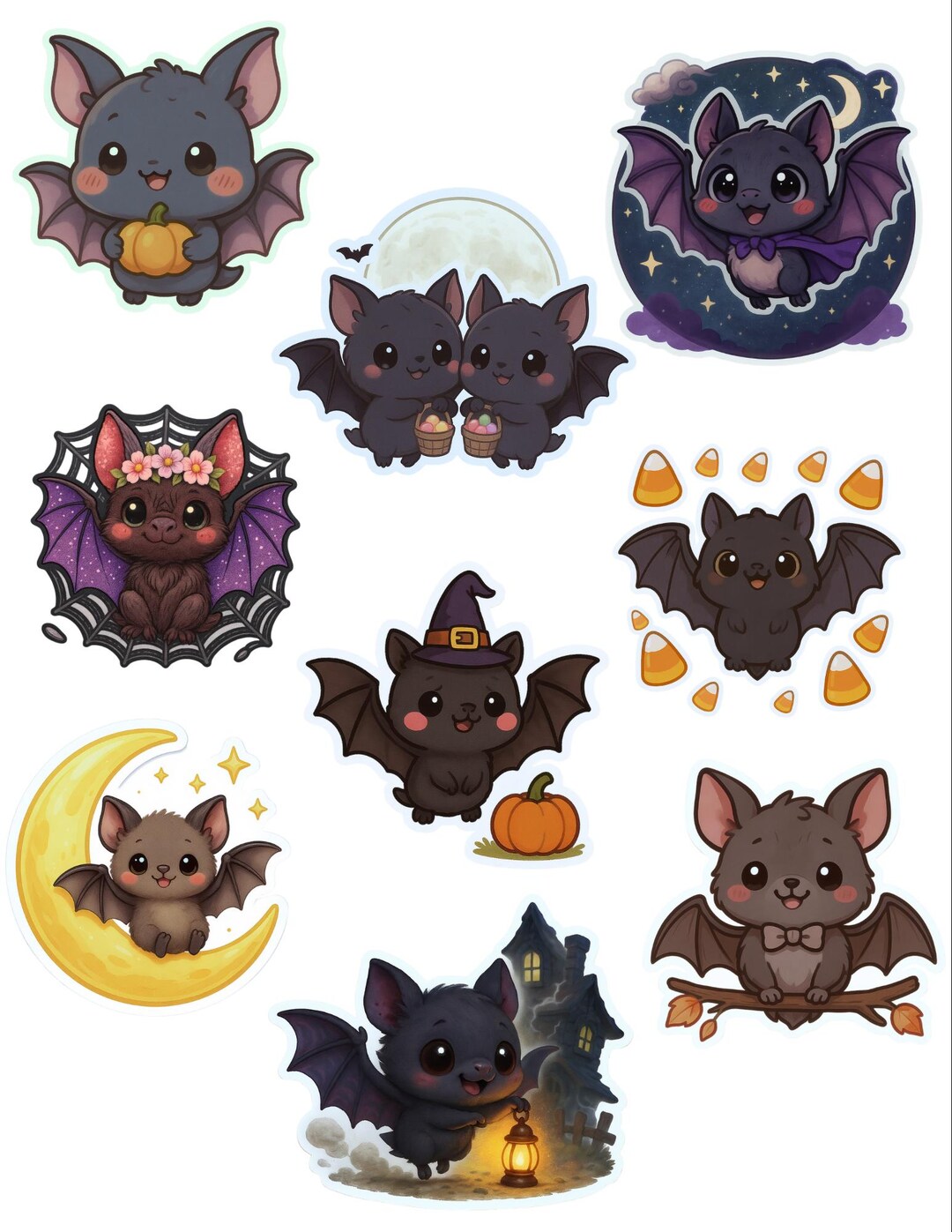 Halloween Clipart Bundle: Spiders, Cats & Bats (digital Download) - Etsy