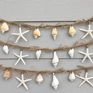 Beach Garland, Beach Decor, Coastal Garland, Shell Garland, Beach House ...