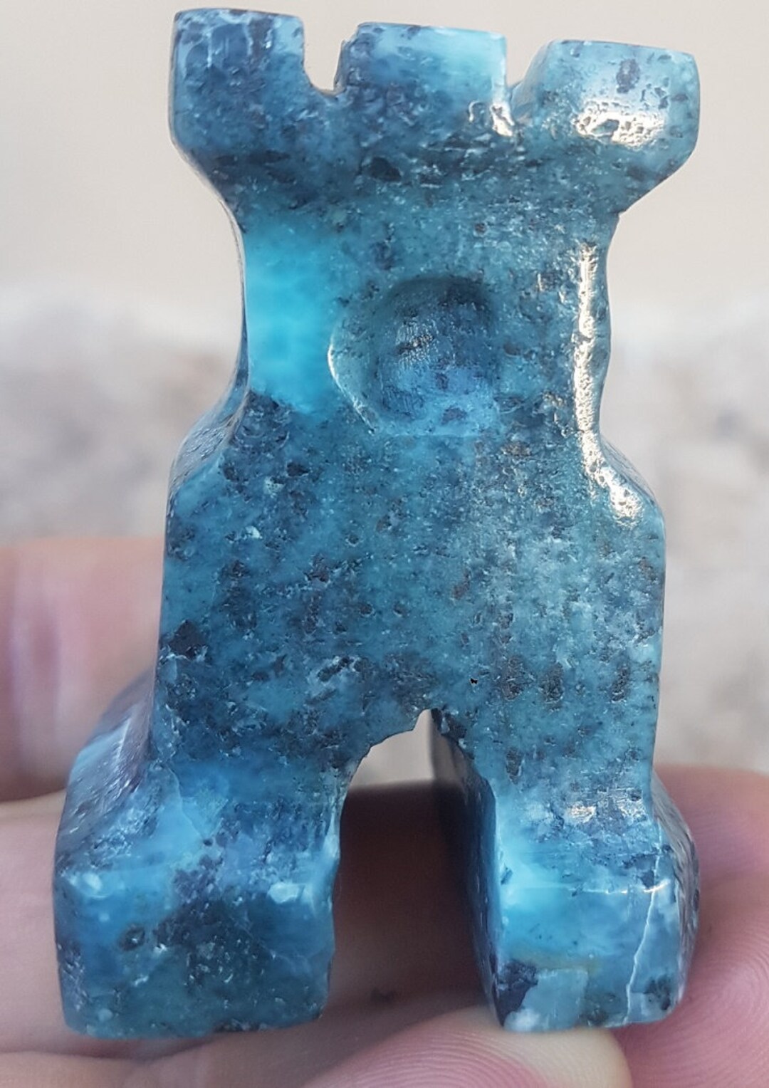 Uniq One the World Larimar Carved Medieval TOWER-TORRE Gemstone ...