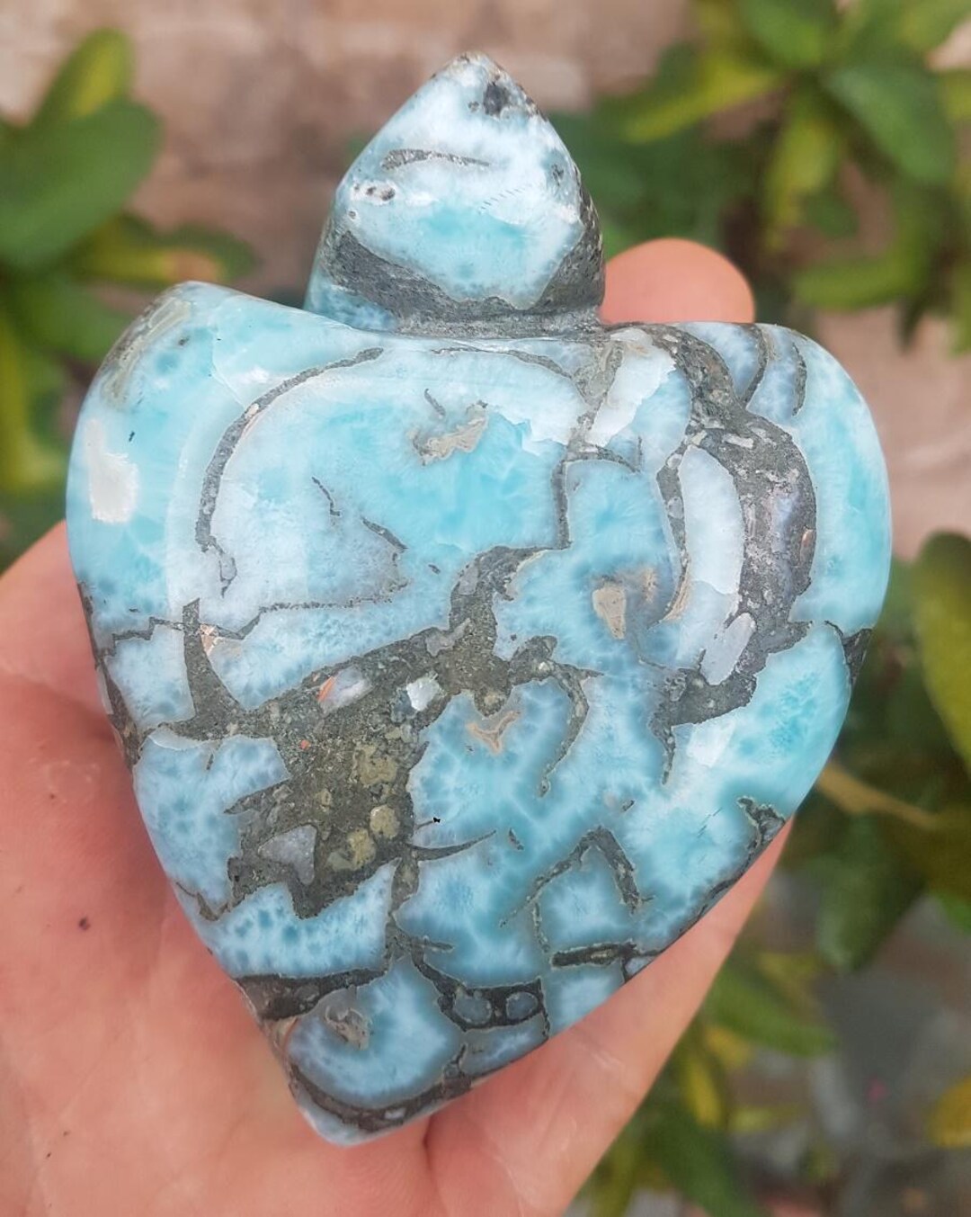 Exotic Natural Design LARIMAR TURTLE Carved Gemstone for Decoration 499 ...