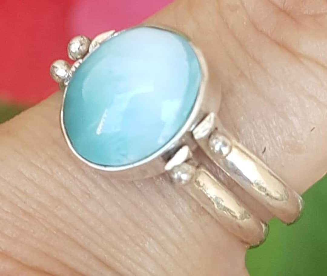 Flip 2 in 1 LARIMAR- Amber Gemstones 925 Sterling Silver Reversible ...