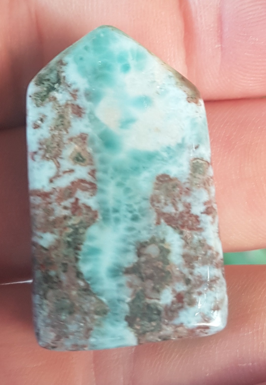 GREAT Larimar Carved OBELISK-OBELISCO Gemstone 32 Grams - Etsy