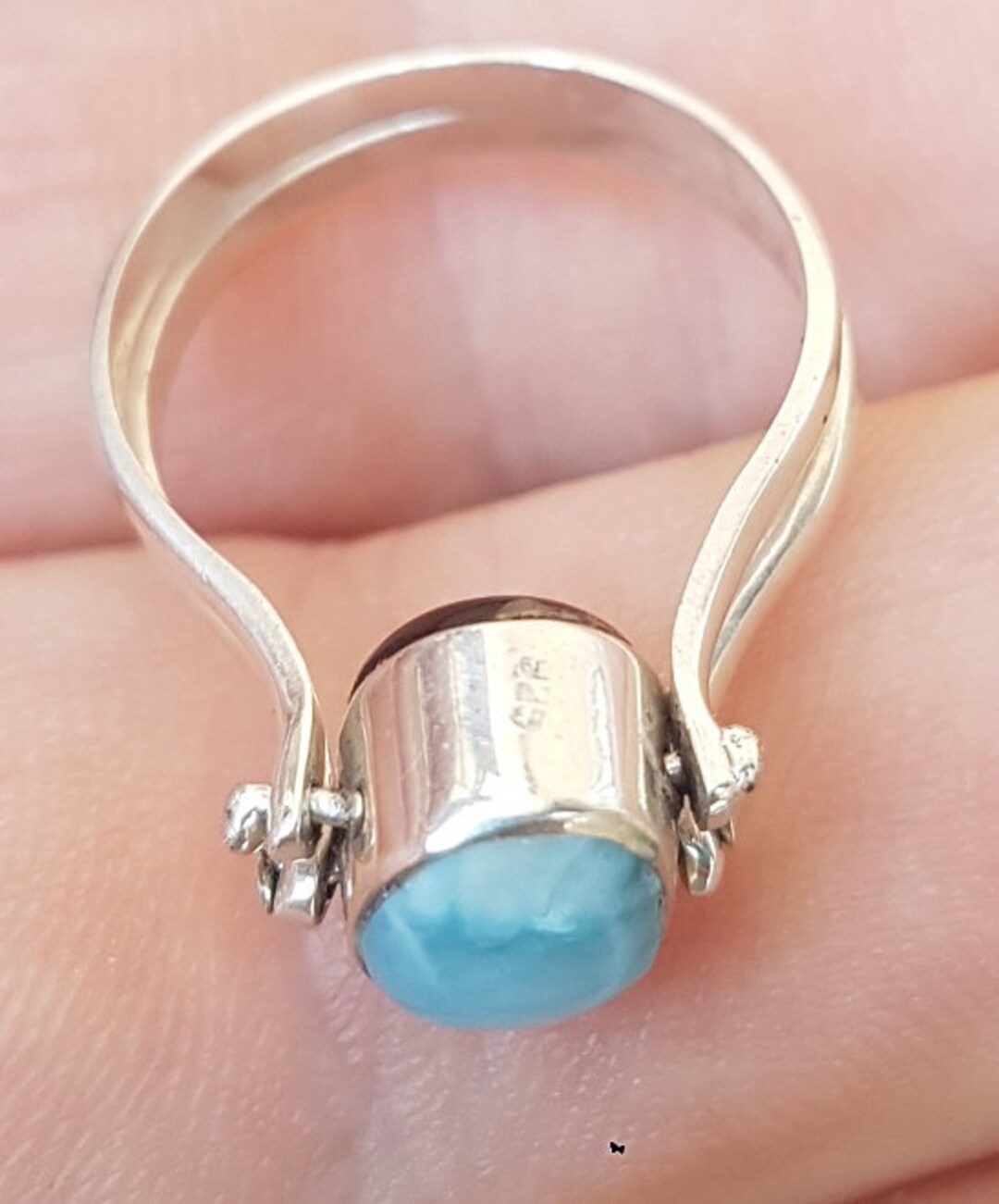 Flip 2 in 1 Blue LARIMAR-GARNET Gemstones 925 Sterling Silver ...