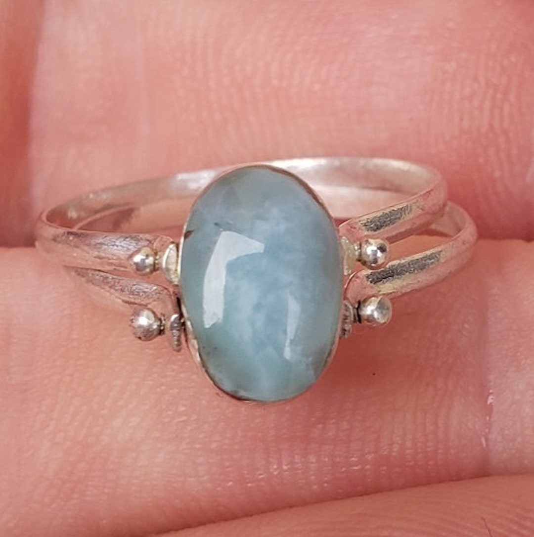 Flip 2 in 1 Larimar-pink CONCH Gemstones 925 Sterling Silver Reversible ...