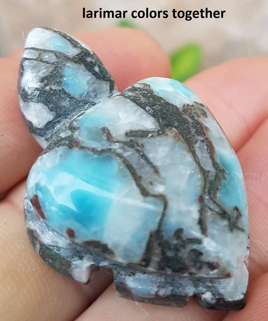 Exotic Natural Design LARIMAR TURTLE Carved Gemstone for Decoration 28 ...