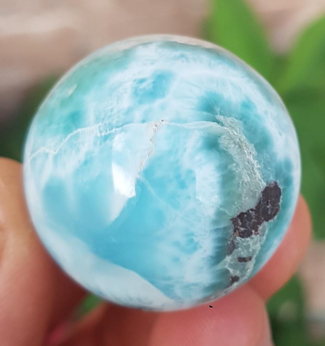 BLUE Larimar Gemstone Dominican Pectolite Sphere 57 Grams Come-17 - Etsy