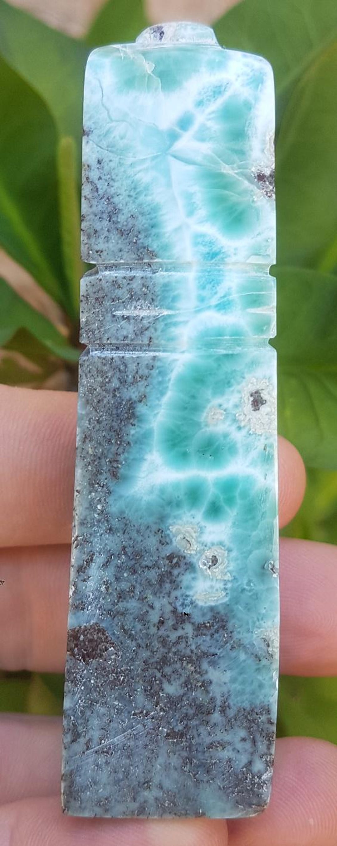 Uniq One the World Larimar Carved Obelisk-lighthouse Tower Gemstone ...