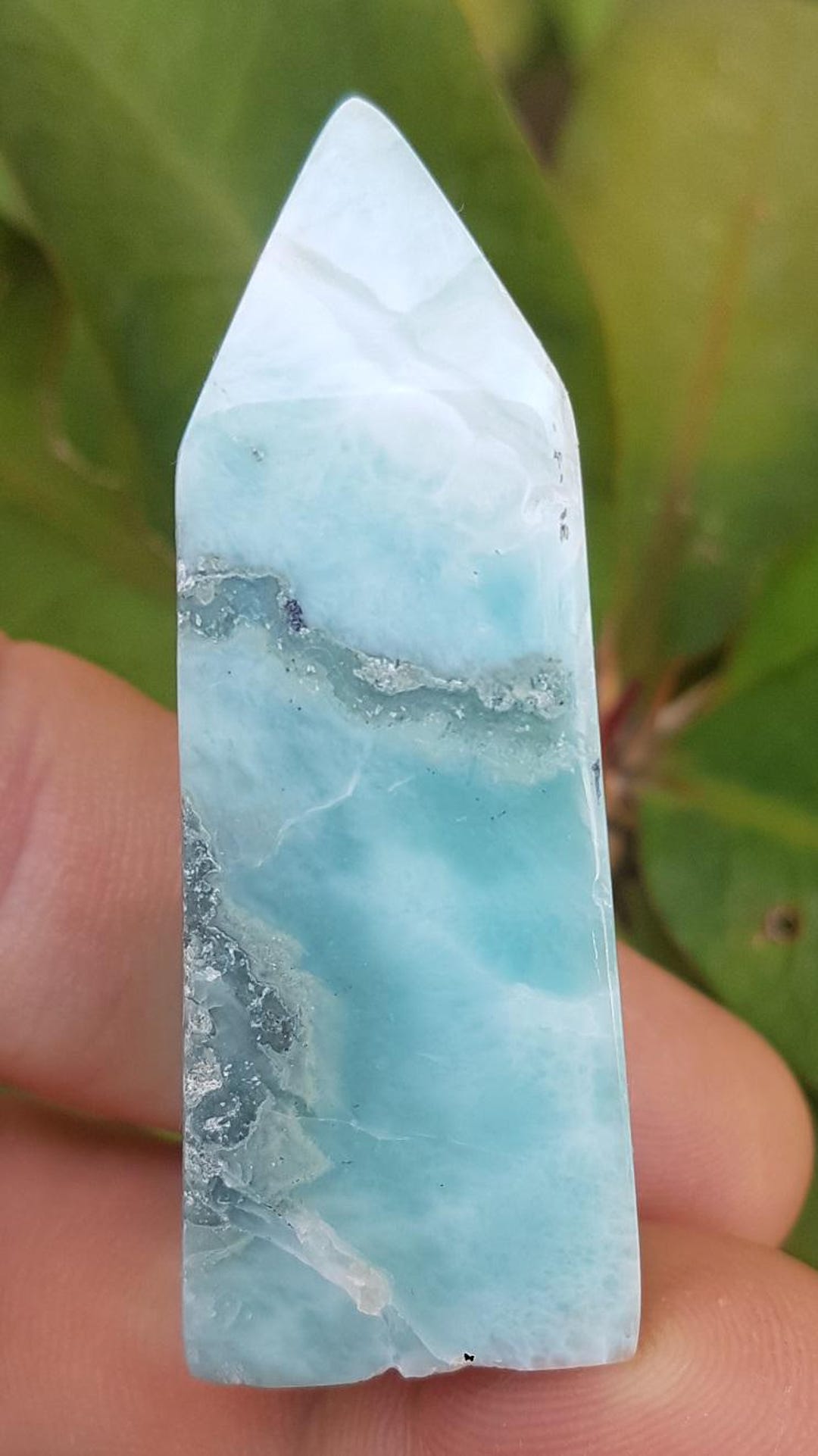 Uniq One the World Larimar Carved OBELISK Tower Gemstone Paperweight ...