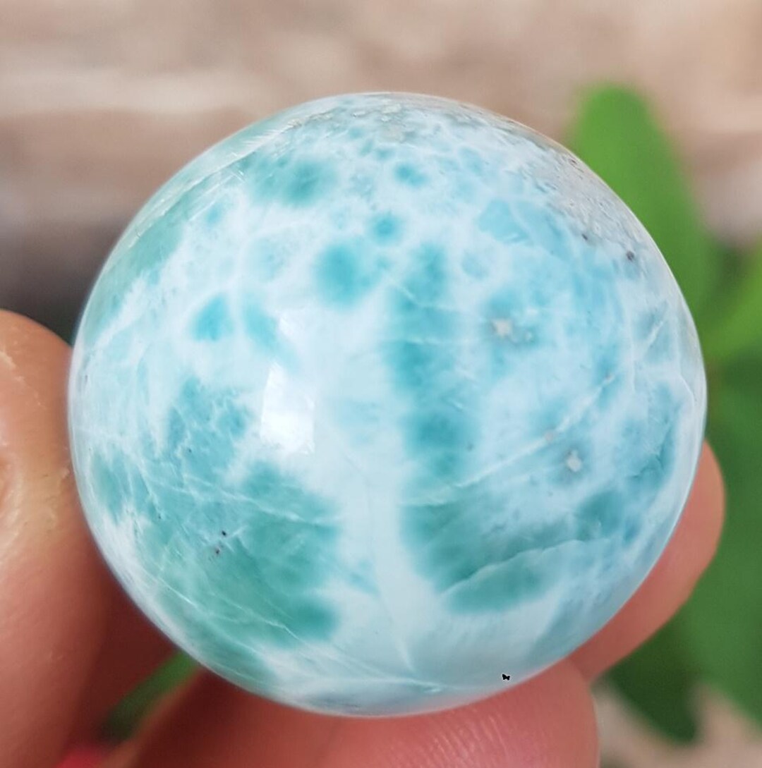 BLUE Larimar Gemstone Dominican Pectolite Sphere 55 Grams Come-18 - Etsy