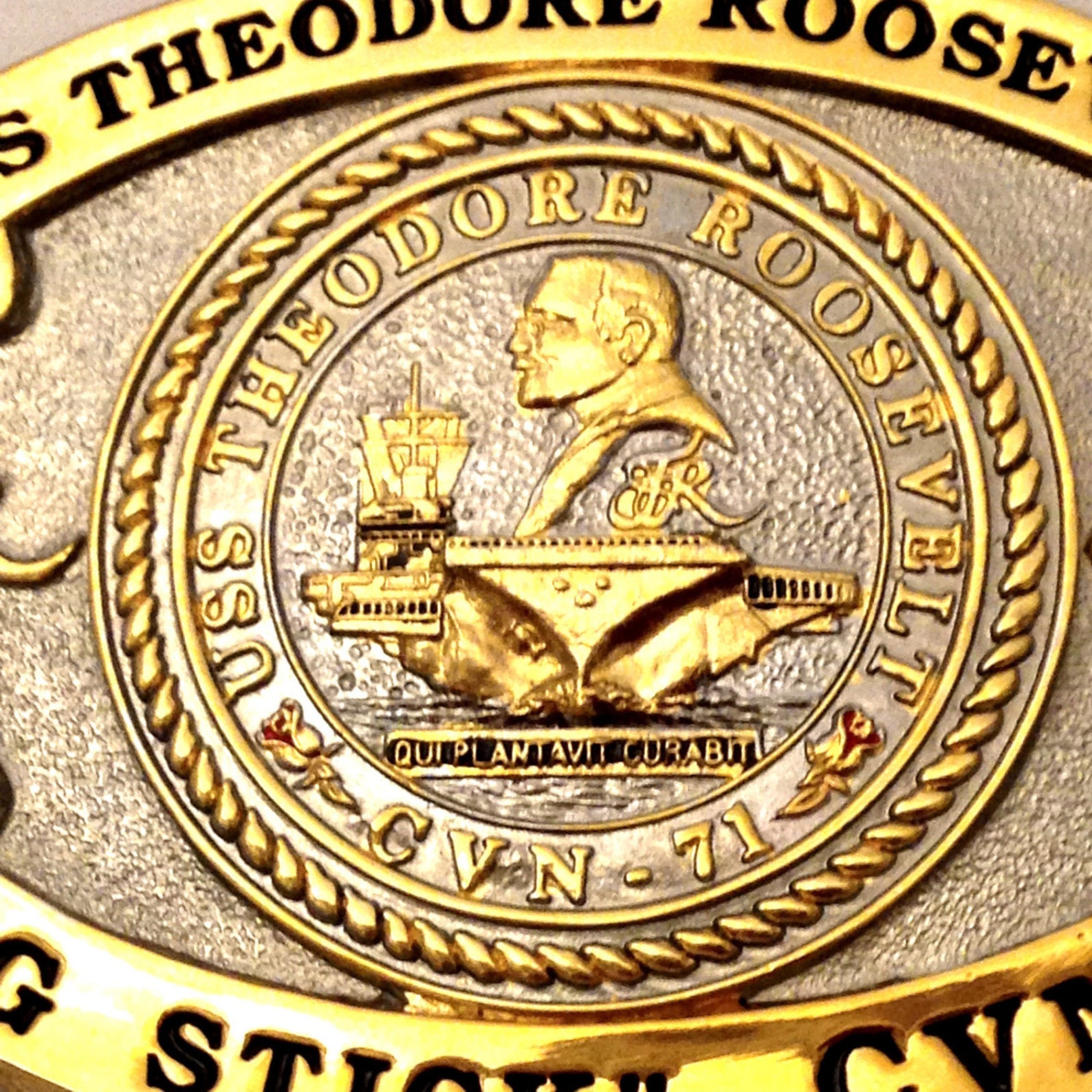 USS Theodore Roosevelt Custom Made Navy Belt Buckle CVN-71 (solid Brass ...