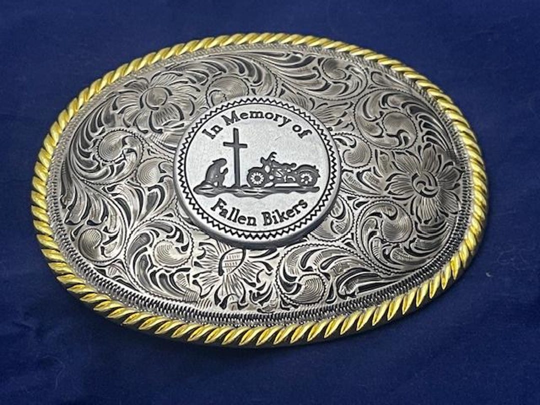 In Memory of Fallen Bikers Western Style Belt Buckle - Etsy