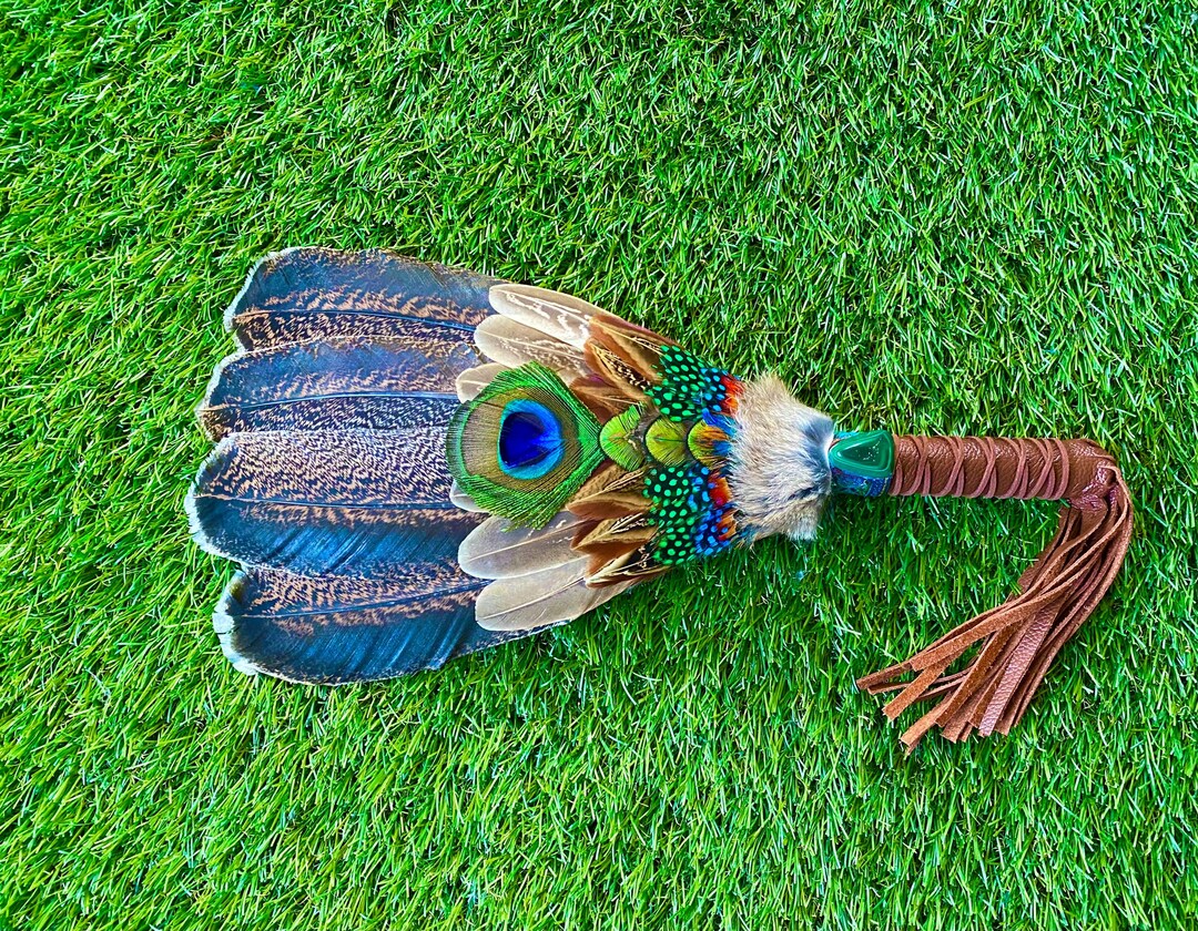 Beautiful Large Smudge Feather Fan. Shamanic Feather Fan for Smudging ...