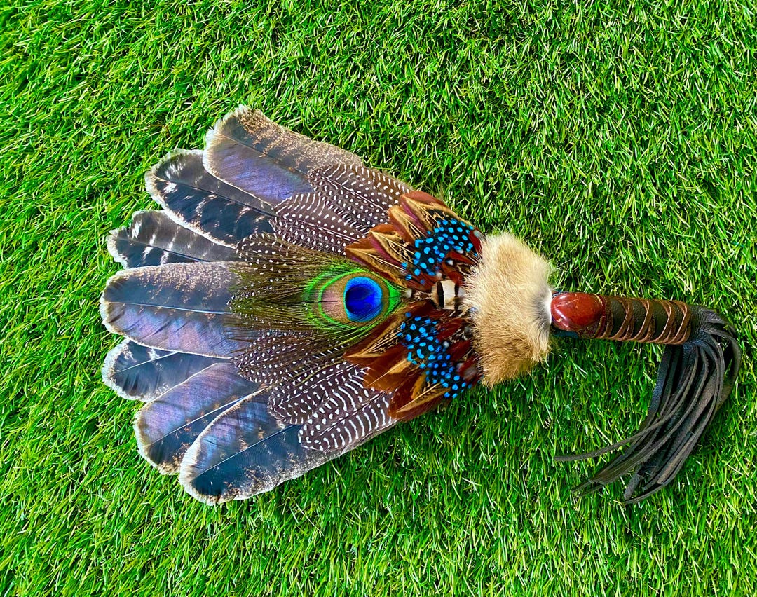 Beautiful Large Wide Smudge Feather Fan. Shamanic Feather Fan for ...