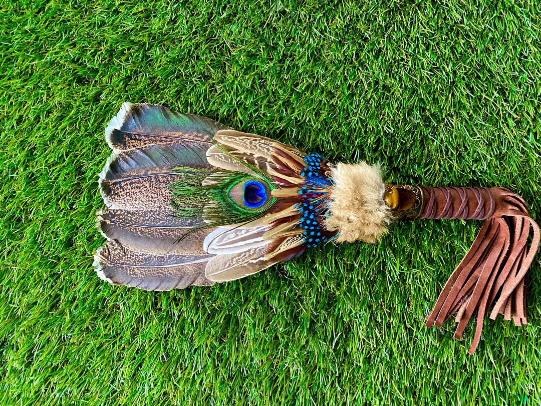 Beautiful Large Smudge Feather Fan. Shamanic Feather Fan for Smudging ...
