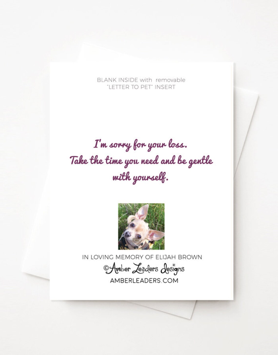 Pet Loss A2 Greeting Card With letter to My Pet - Etsy