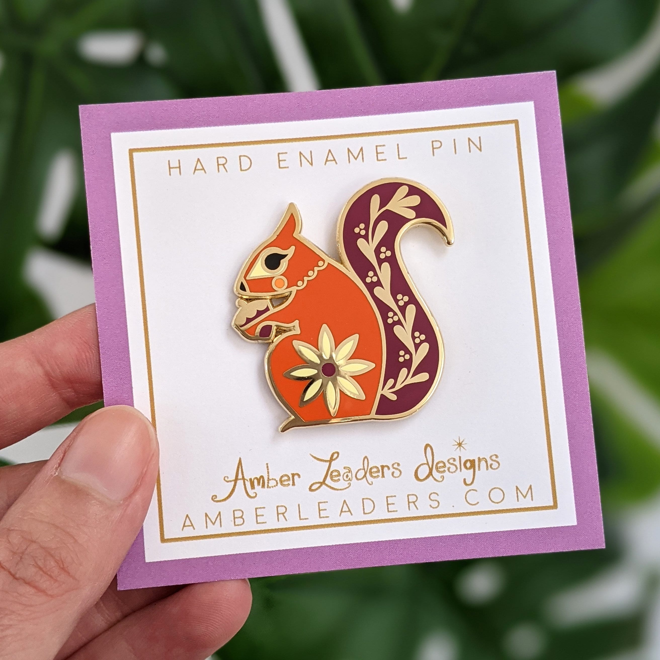Squirrel Hard Enamel Pin Large 1.50 X 1.50 by Amber Leaders | Etsy
