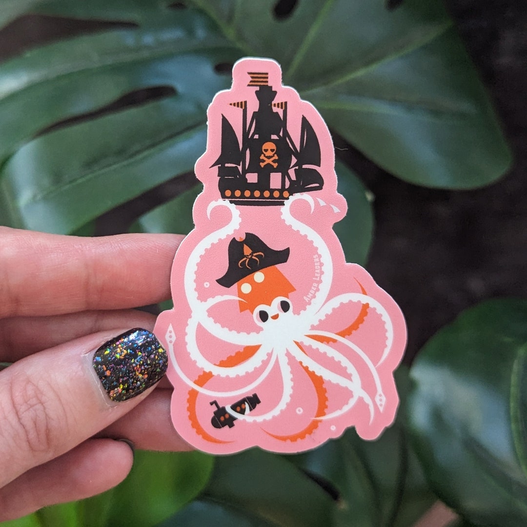 Pink Kraken Vinyl Sticker 3 Inches Tall - Etsy