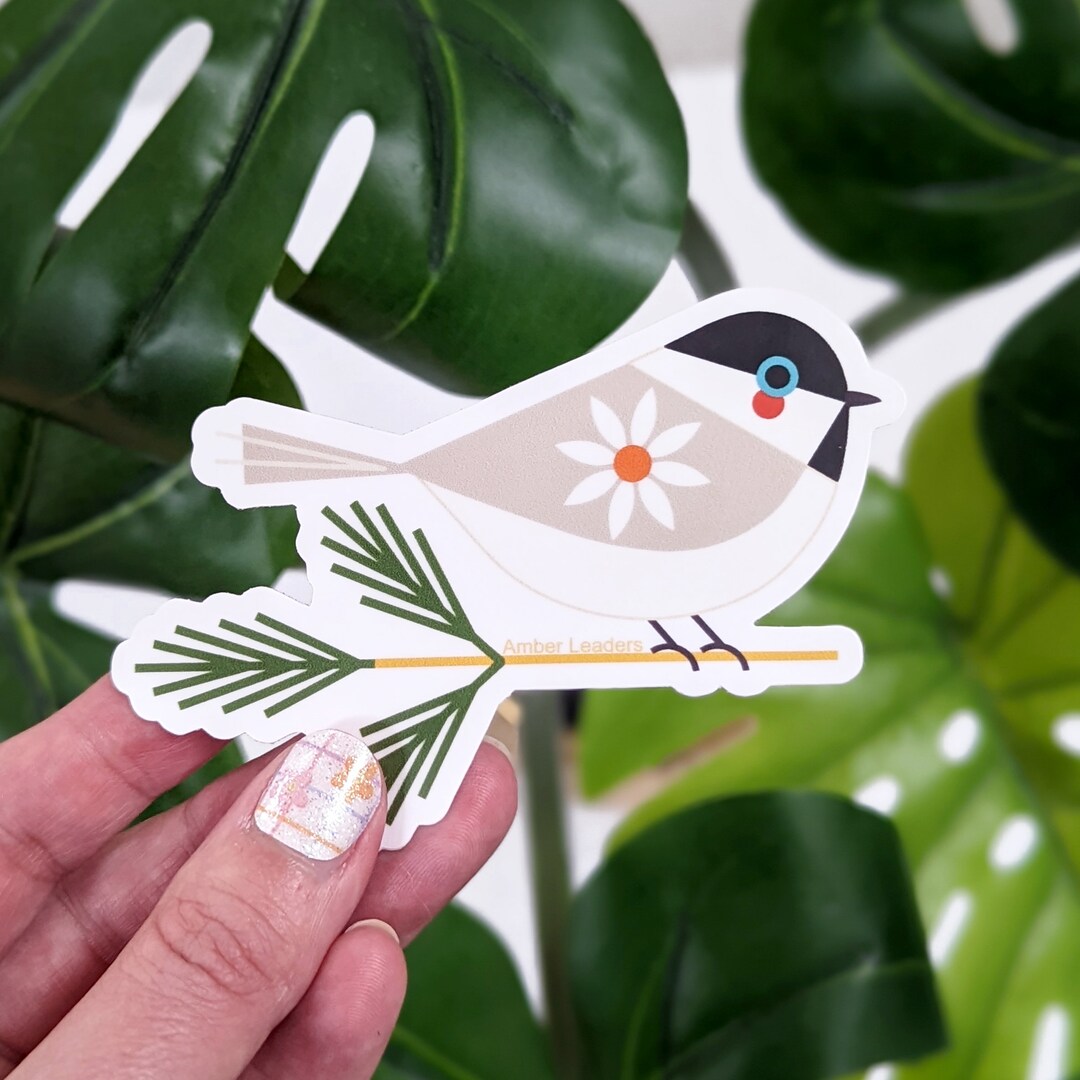 Black-capped Chickadee Vinyl Sticker 3.25 Inches Wide, Waterproof - Etsy