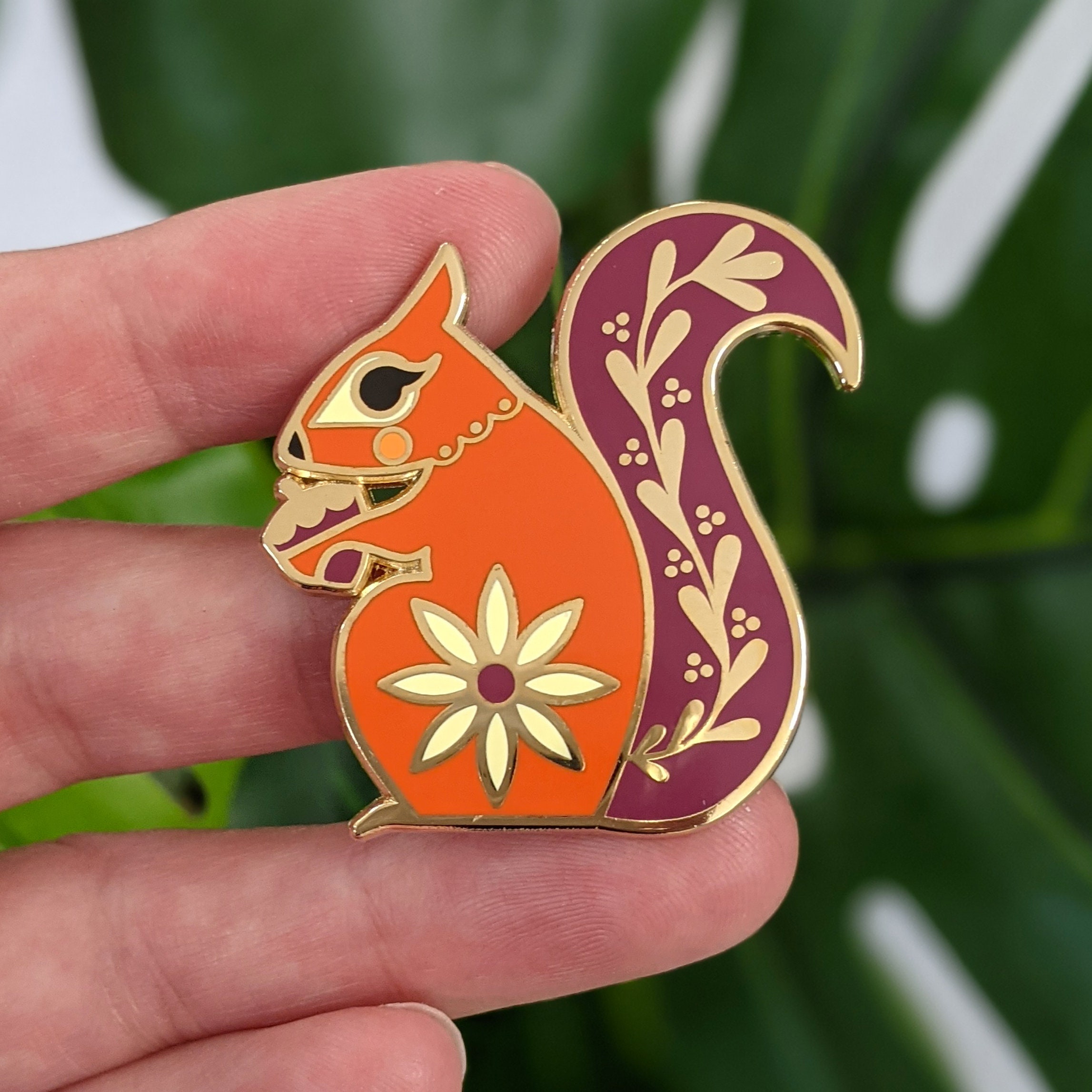 Squirrel Hard Enamel Pin Large 1.50 X 1.50 by Amber Leaders | Etsy