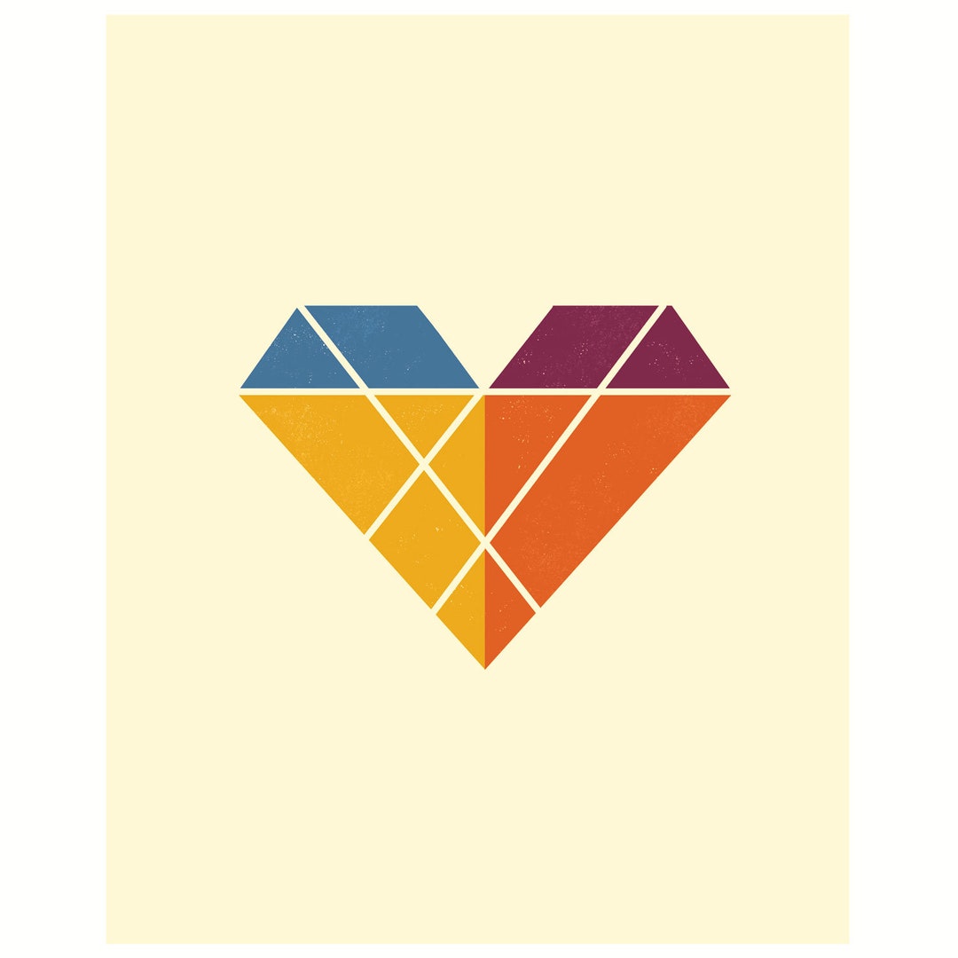 Modern Heart, Valentines Day Print by Amber Leaders 4x4, 5x7, 8x10 ...