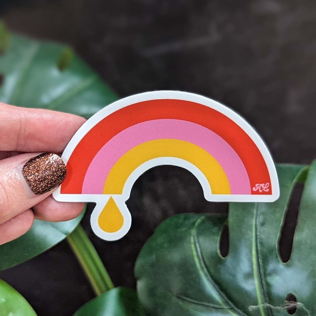 Rainbow Drop Vinyl Sticker - Etsy