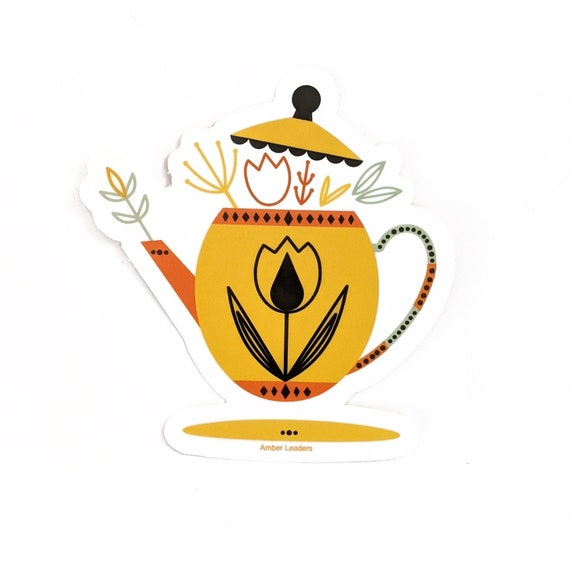 Teapot Vinyl Sticker 3.25 Inches Tall | Etsy
