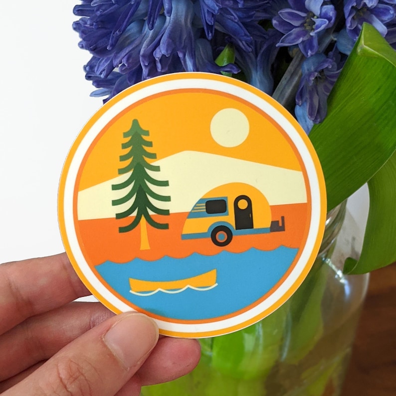 Teardrop Camper Adventures Vinyl Sticker 3 Inches - Etsy