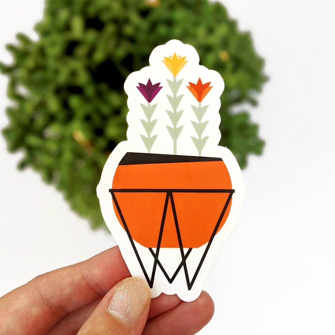 Modern Planter Vinyl Sticker 3.50 Inches Tall - Etsy